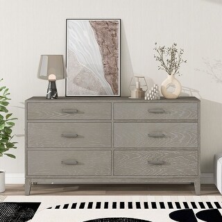 Modern Concise Style Solid wood Grey grain Five-Drawer Chest - Bed Bath ...