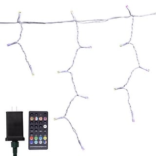 Celebrations Platinum Brilliant LED Micro/5mm RGBW 150 ct Icicle ...