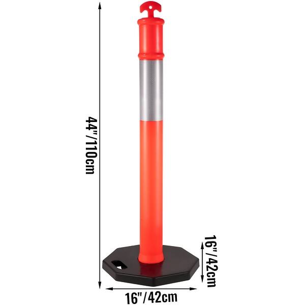 VEVOR PE Traffic Delineator Posts Reflective Band with Rubber Base ...