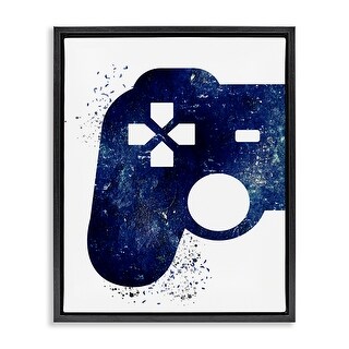 Stupell Distressed Controller Outline Framed Floater Canvas Wall Art ...