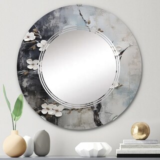 Designart "Apple Blossom Harmony XII" Floral Modern Wall Mirror - Bed ...