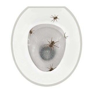 Realistic Toilet Lid Seat Tattoo - Removable Decal - Scary Spiders ...