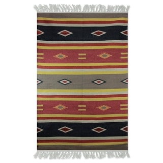 Handmade Mirzapur Beauty Wool rug (India ) - Big - Bed Bath & Beyond ...