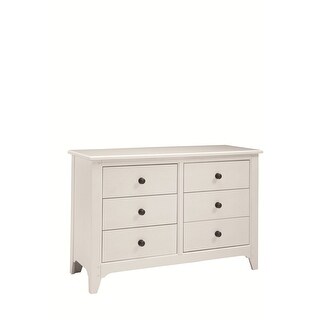 Taylor 6-Drawer Farmhouse Wood Dresser, Sea Shell White - Bed Bath ...