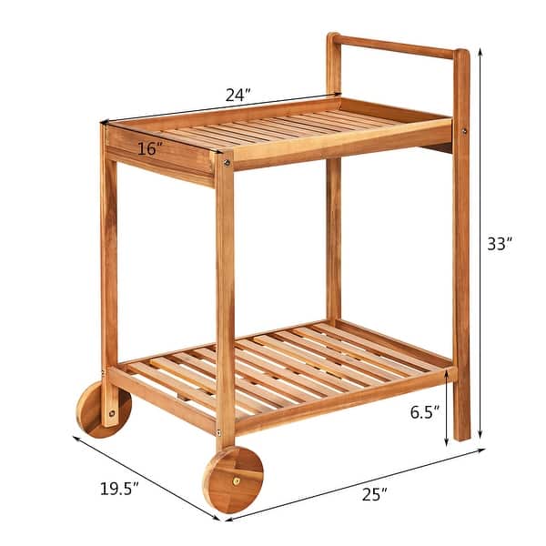 Outdoor Portable Serving Cart Patio Cart Rolling Trolley with Wheels ...