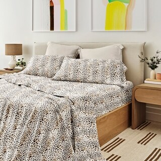 Rebecca Minkoff Percale Abstract Leopard Print Cotton Sheet Set - Bed ...