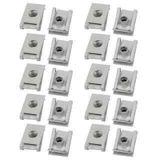 M6 24mmx16mm 65Mn Spring Steel White Extruded U Nut Clip 20pcs - Silver ...