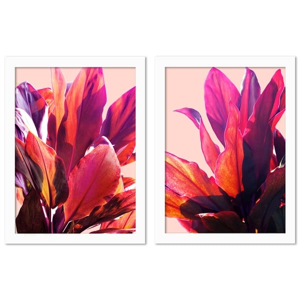 Leaves by Hope Bainbridge 2 Piece White Framed Print Wall Art Set - Bed ...