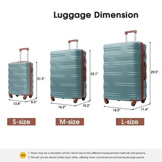 Hardshell Luggage Sets Spinner Suitcase wTSA Lock&Adjustable Pull Rod ...