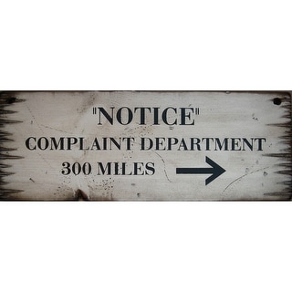 Cowboy Signs Wood Wall Hanging Complaint Department White Black - Bed ...