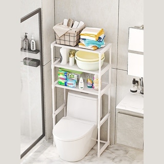 3-Tier Over Toilet Storage Shelves for Space Saver Bathroom Laundry ...
