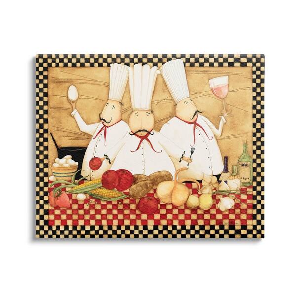 Stupell Vintage Chefs Checkered Kitchen Canvas Wall Art by Dan DiPaolo ...