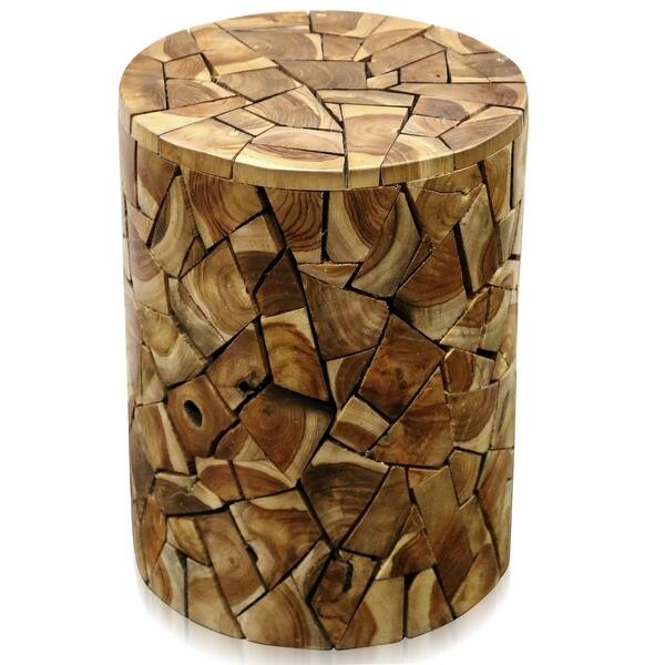 StyleCraft Asha - Round Side Table - Teak Root - Medium Wood Brown ...