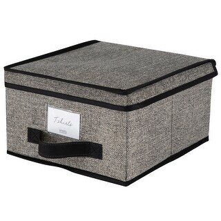 Simplify Black Medium Storage Box - L11x W12x H6 - Bed Bath & Beyond ...