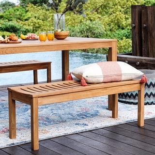 Sherwood Solid Teak Wood Outdoor Backless Bench - Bed Bath & Beyond - 37158767