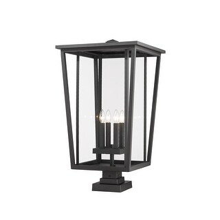 Z-Lite Seoul 4 Light 32" Tall Outdoor Pier Mount Post Light with Thick ...