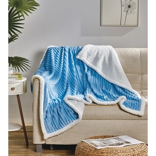 Corduroy Sherpa 50x60in Throw Blanket Lt Blue - Bed Bath & Beyond ...