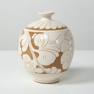 Approx. 8 Inches Amalfi Double Glazed Round Vase with Small Opening (2 ...