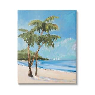 Stupell Palm Trees Beach Landscape Canvas Wall Art Design by Jane ...
