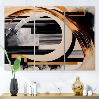 Designart "Gold Touch Art Deco I" Modern Transitional Canvas Art Print ...