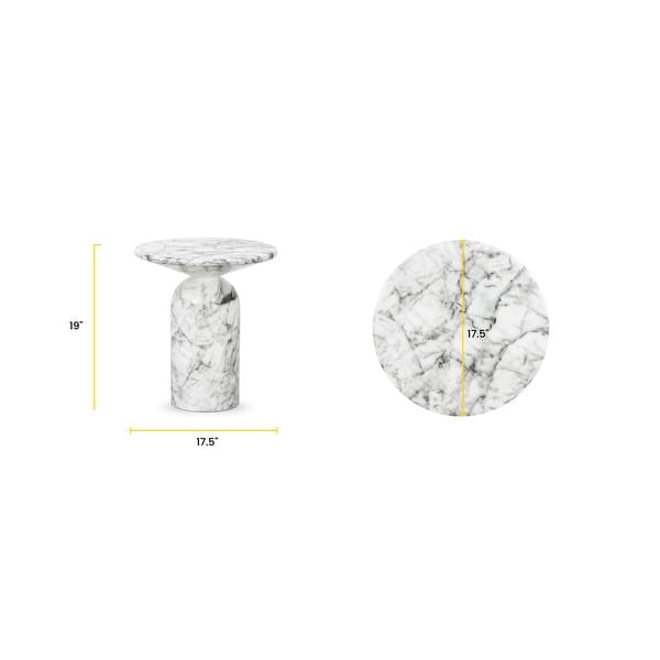 Poly & Bark Wels Resin with Marble Finish End Table - Bed Bath & Beyond ...