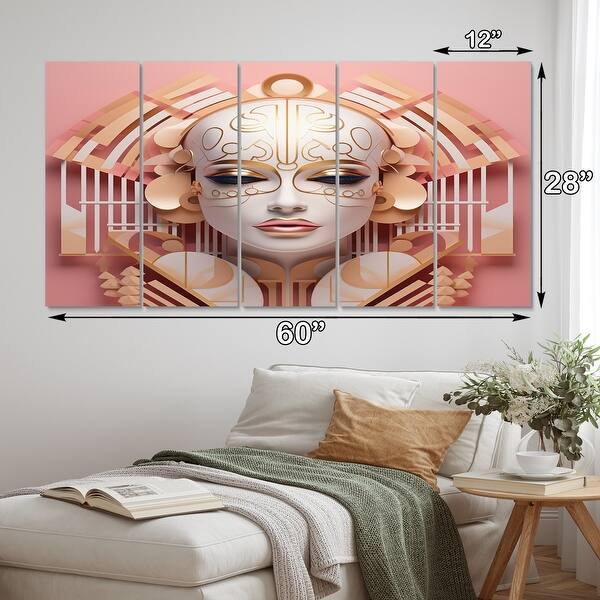 Designart "Biomorphism Organic Forms IV" Modern Multipanel Wall Art ...