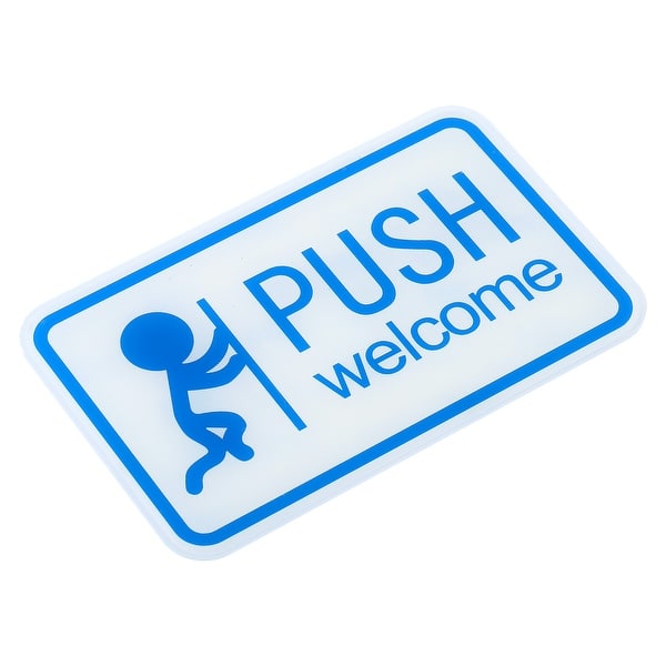 Push Welcome Door Sign Acrylic Adhesive Gate Sticker Wall Marker - Blue ...