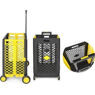 Foldable Rolling Cart Portable Diamond Grid Tools Cart Rolling Wheels ...