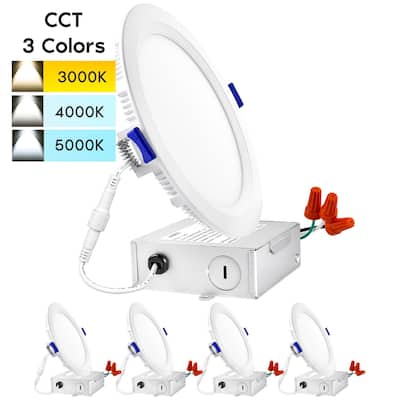 Luxrite 6 Inch LED Recessed Light with J-Box, Color Temperature ...