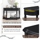 Retro Circular Curved Design Console Table with Open Style Shelf Solid ...
