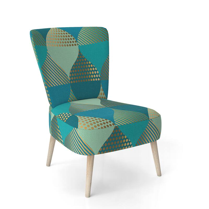 Designart "Luxury Retro Drops I" Upholstered Mid-Century Accent Chair ...