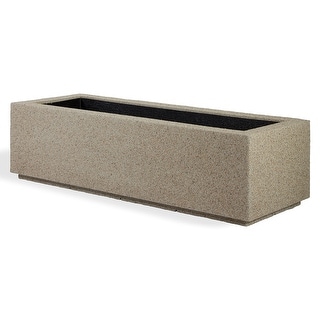 Modern Outdoor/Indoor Rectangular Planter, Weather Resistant, Polymer ...