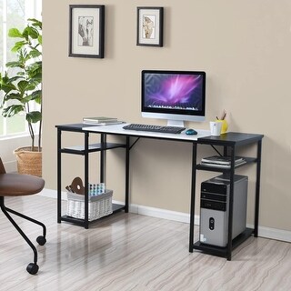 Home Office Desk Wood Top L55 Contemporary Writing Table with 4 Storage ...