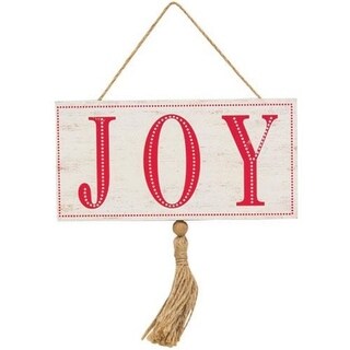 Joy Tassel Hanging Sign - 11" high by 8" wide by .25" deep - Bed Bath ...
