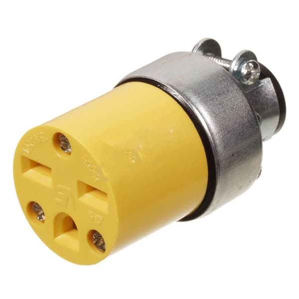 15 AMP Round Yellow 3-Wire Connector Plastic-Stainless Steel American ...