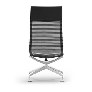 Renato High Back Lounge Chair in Black Mesh with Aluminum Accents - Bed ...