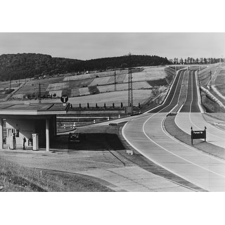 Service Station Of The German Autobahn A Four Lane Divided Highway With ...