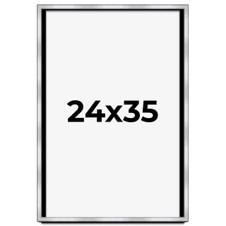 24x35 Shadow Box Frame Silver | 1.375 Inches Deep Real Wood - Bed Bath ...