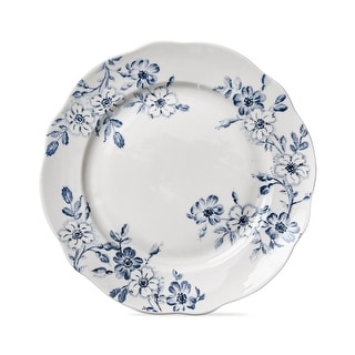 Cottage Blue Floral Stoneware Scalloped Edge Salad Plate, 9 inch - Bed ...