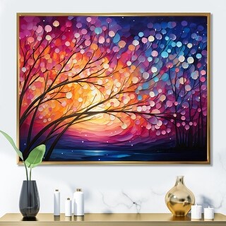 Designart "Hardedge Art Sublime Tree Symmetry III" Modern Framed Canvas ...