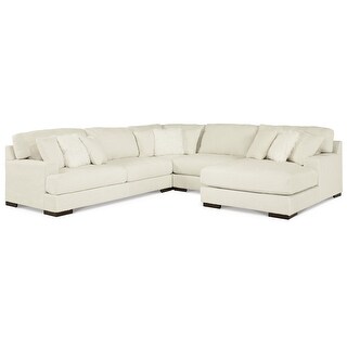 Signature Design by Ashley Playwrite Gray 4-Piece Sectional - 124"W x ...