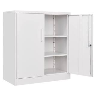 Steel Storage Cabinet, Office Cabinet with Shelves and Doors, Metal ...
