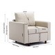 Linen Module Sectional Sofa Single Seat Cross Section Couch w/Ottoman ...