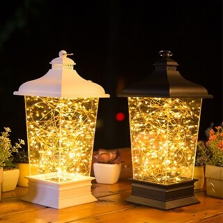 Acrylic Lantern with Copper Wire Fairy Lights,Christmas Decorative ...