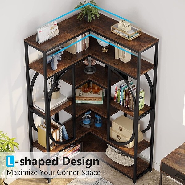 L shaped shelf unit store