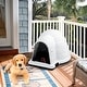 Moasis Plastic Igloo Dog House, Insulated Doghouse Puppy Shelter with ...