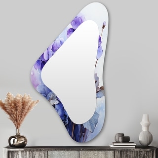Designart - Lavender Mystery Blooms - Violets Wall Mirror 3D Shape ...