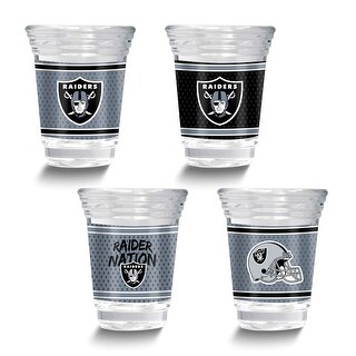 Curata NFL Las Vegas Raiders 4-Piece 2 Oz. Shot Glass Set - Bed Bath ...