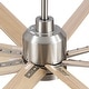 84" Brushed Nickel Lowe Profile Ceiling Fan with Light, Modern Design ...