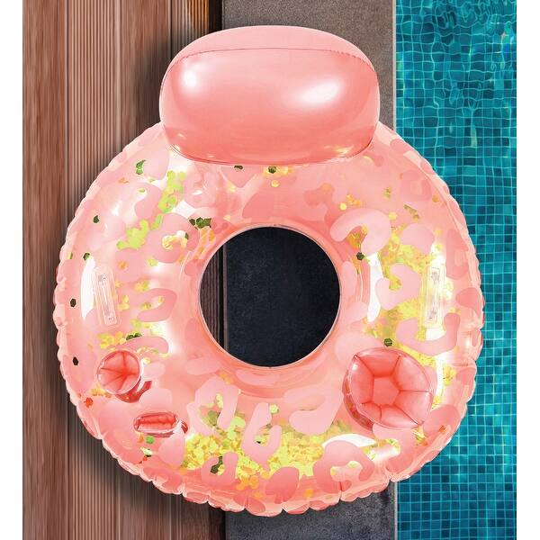 POZA Inflatable Luxury Tube with Back Rest with Sparkle Confetti - 42 ...